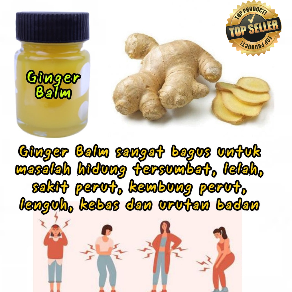 BALM GINGER BAM HALIA HERBA BUANG ANGIN URUT MENGANDUNG SELSEMA SAKIT SENDI OTOT LUTUT DADA BABY ...