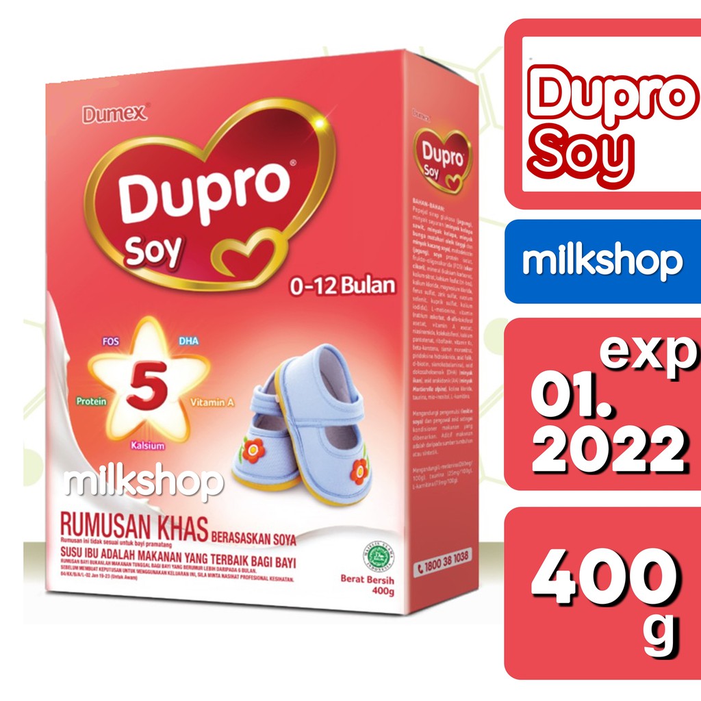 Dupro Soy 400g Infant formula susu bayi 0-12 bulan Dumex Dugro Soya ...
