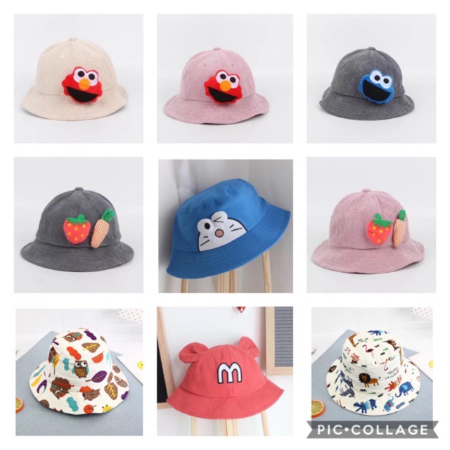 [READY STOCK] E08-Kids Cartoon Bucket hat elmo | Shopee Malaysia
