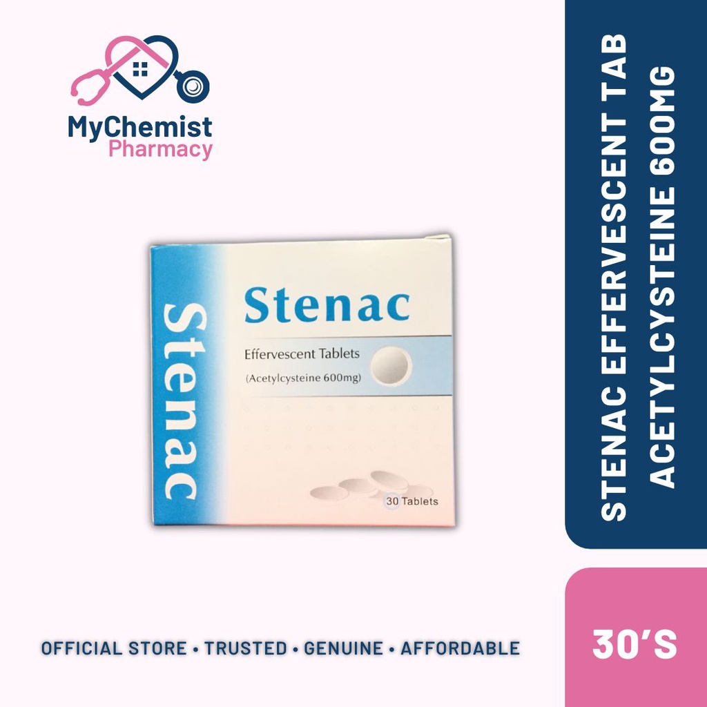Stenac Effervescent Tab (Cair Kahak) Acetylcysteine 600mg | Shopee Malaysia