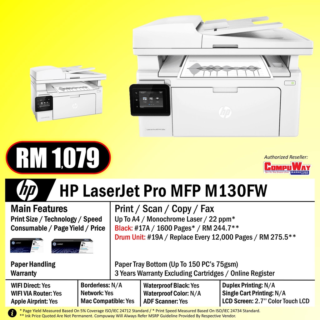 HP LASERJET PRO MFP M130FW PRINTER | Shopee Malaysia