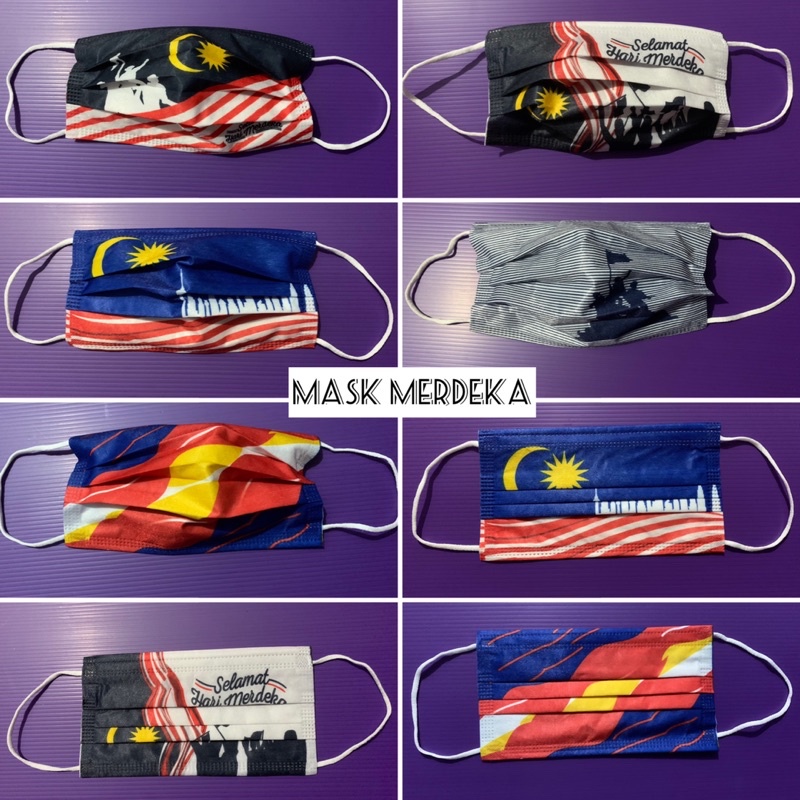 3 PCS FACE MASK MERDEKA TOPENG MUKA BENDERA MALAYSIA KEMERDEKAAN MASK ...