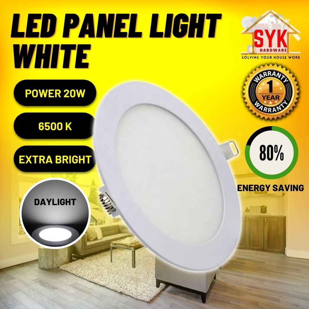 SYK Round Led Panel Light White 6500 Led Downlight 20W Lamp Ceiling ...