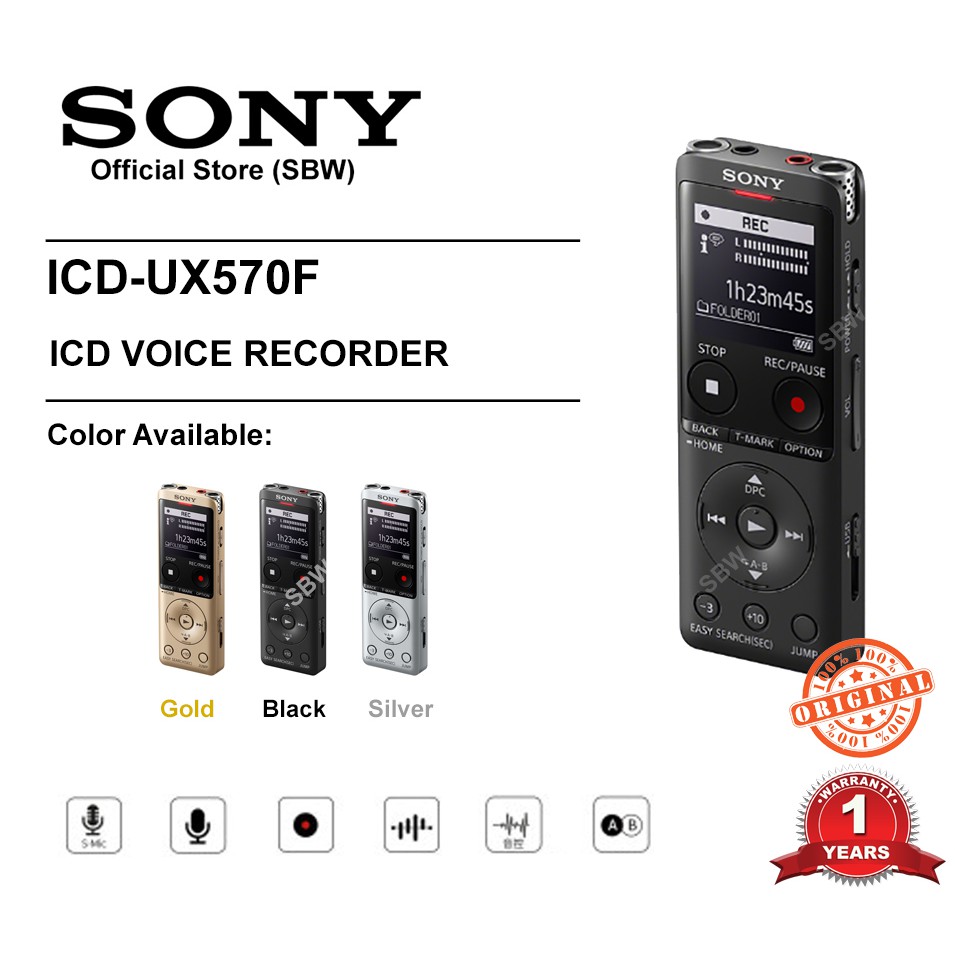(PROMO)Sony ICD-UX570F/ Digital Voice Recorder with Built-in USB ...