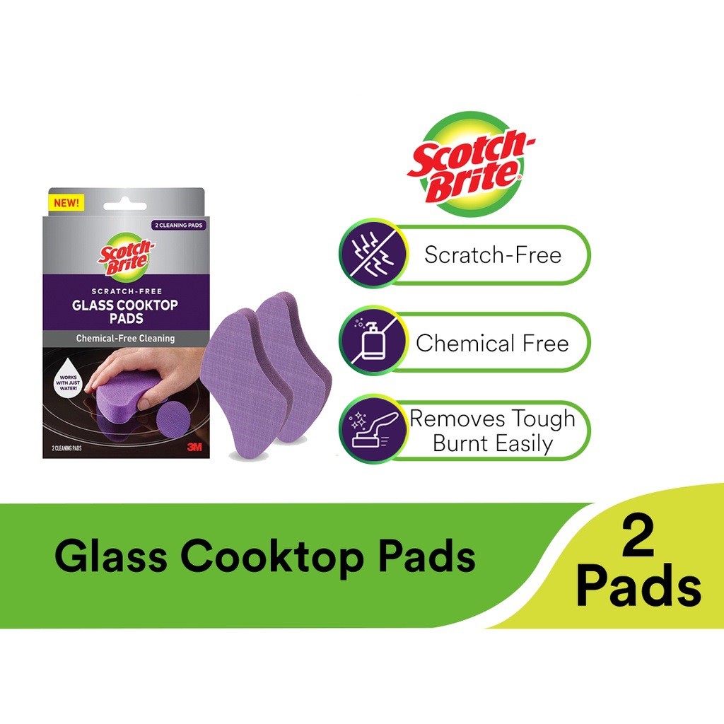 3M Scotch-Brite Scratch-Free Glass Cooktop Pads, Easy Grip Micro ...