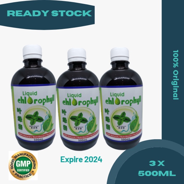 ((100% Original)) 3 x Chlorophyll Liquid [ 500ml ]叶绿素 (Klorofil ...