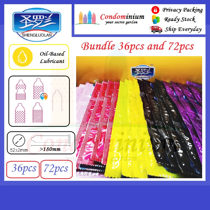 Sll Shengluolan 36 72 Pcs Fruitty Flavor Ultra Thin Dotted Ribbed 0327