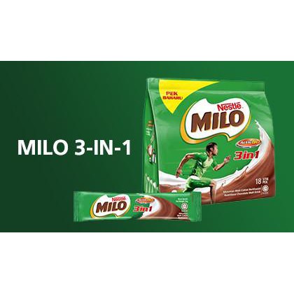 Nestle MILO 3 in 1 Activ-Go (33g x 18s) | Shopee Malaysia