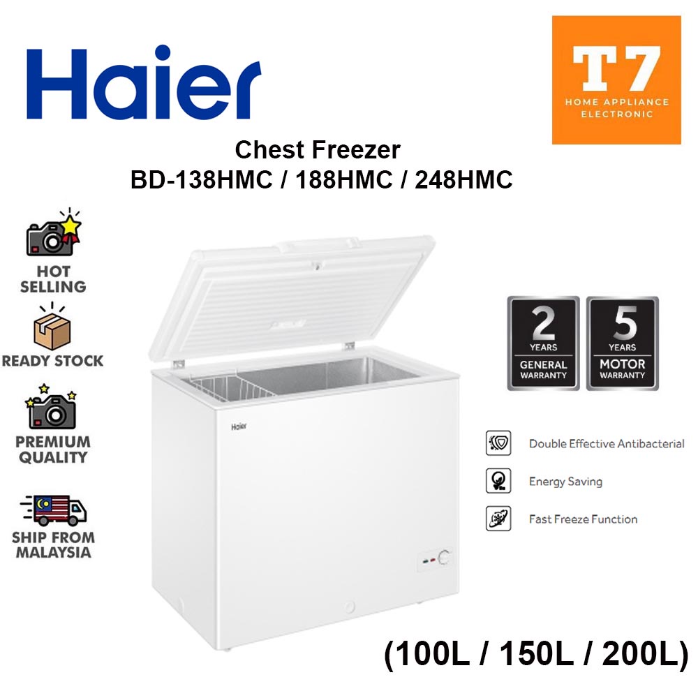 (100% Original Warranty) Haier Chest Freezer BD-138HMC BD-188HMC BD-248HMC (100 150 200L) Double ...