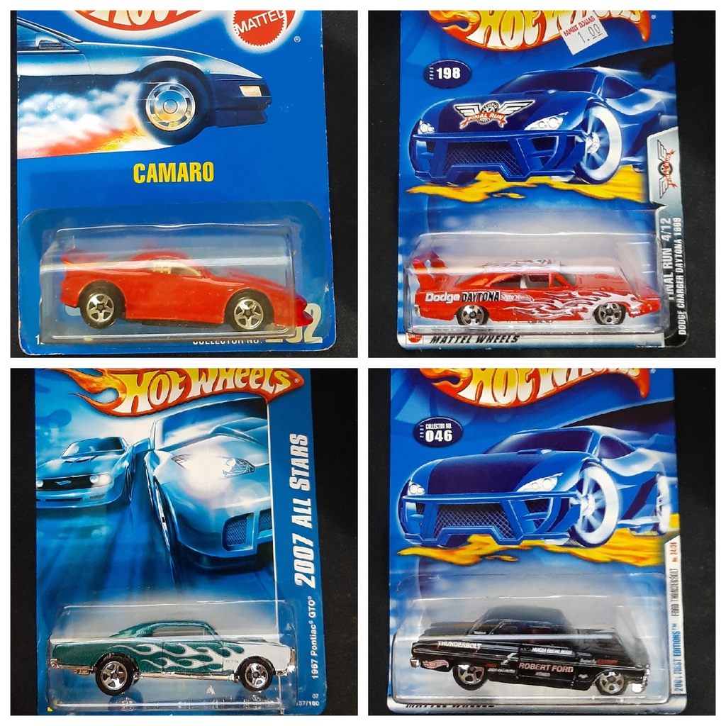 Hot Wheels CAMARO FORD THUNDERBOLT PONTIAC GTO DODGE CHARGER Mattel ...