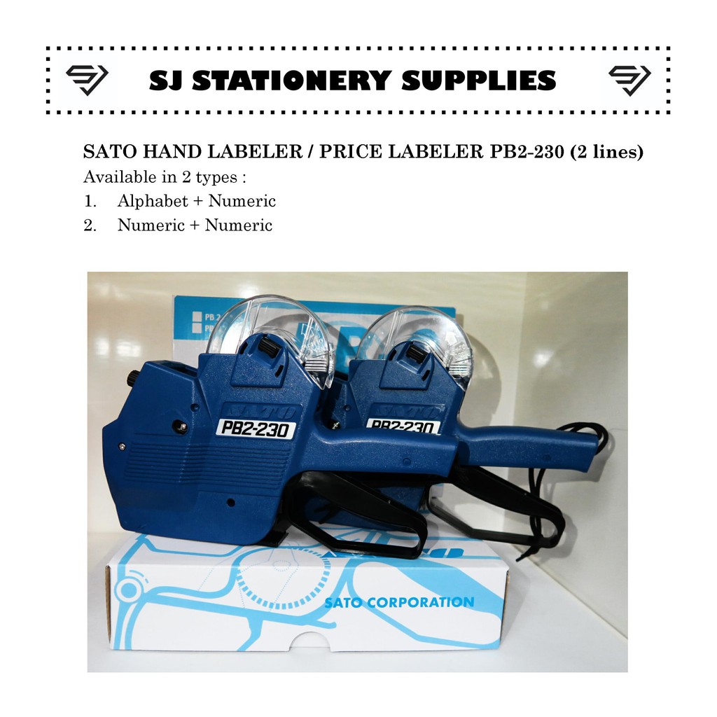 SATO Hand Labeler / Price Labeler PB2-230 (2 Lines) / Punch Harga ...