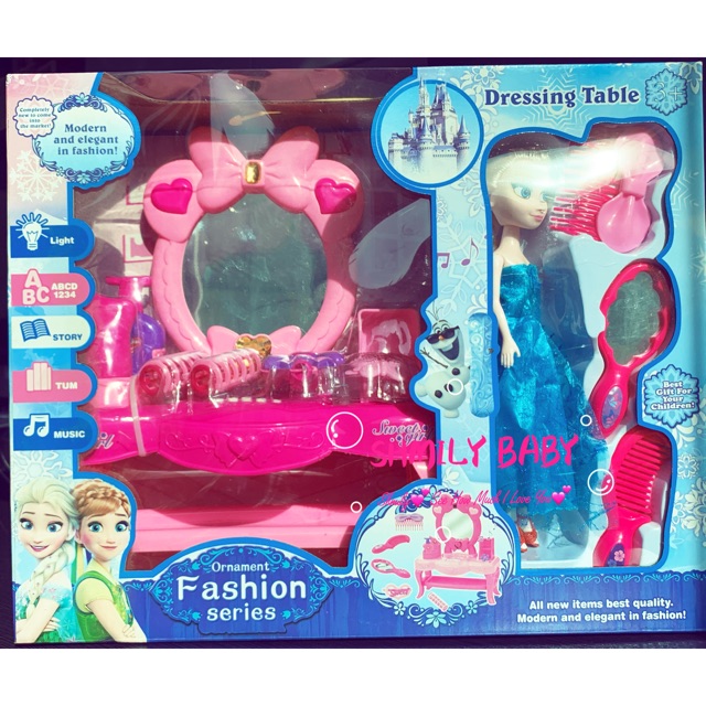 Frozen Princess Elsa Anna Makeup Table and Hair stylish playset ...