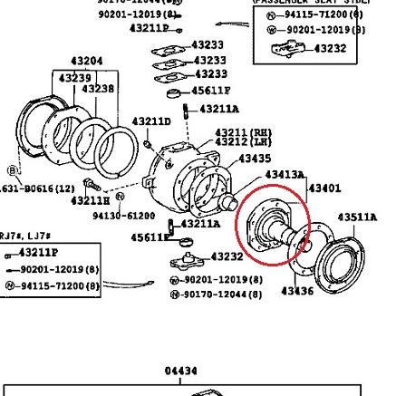 TOYOTA HILUX / 4RUNNER / LAND CRUISER STEERING KNUCKLE SPINDLE SUB-ASSY ...