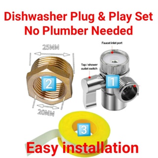 TOSHIBA DW-08T1(S)-MY COMPATIBLE SINK FAUCET DISHWASHER ADAPTOR WATER ...