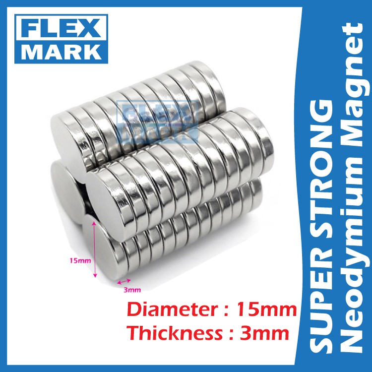 15mm x 3mm SUPER STRONG Round N35 Neodymium Magnet (1pc) | Shopee Malaysia