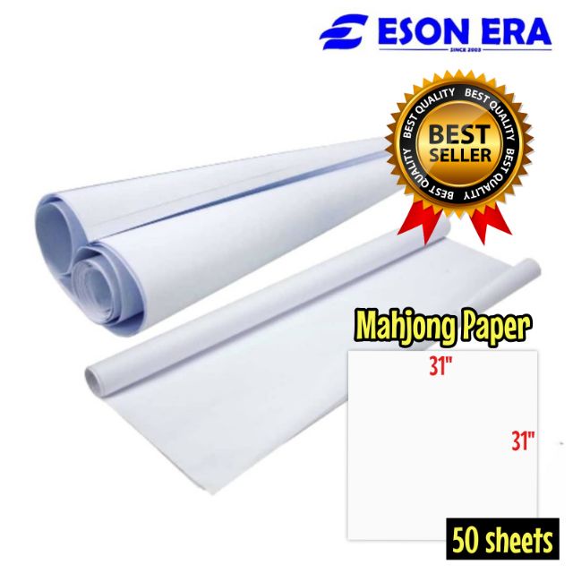 White Mahjong Paper 50gsm 31" x 31" 50gsm 50sheets Kertas Mahjung ...