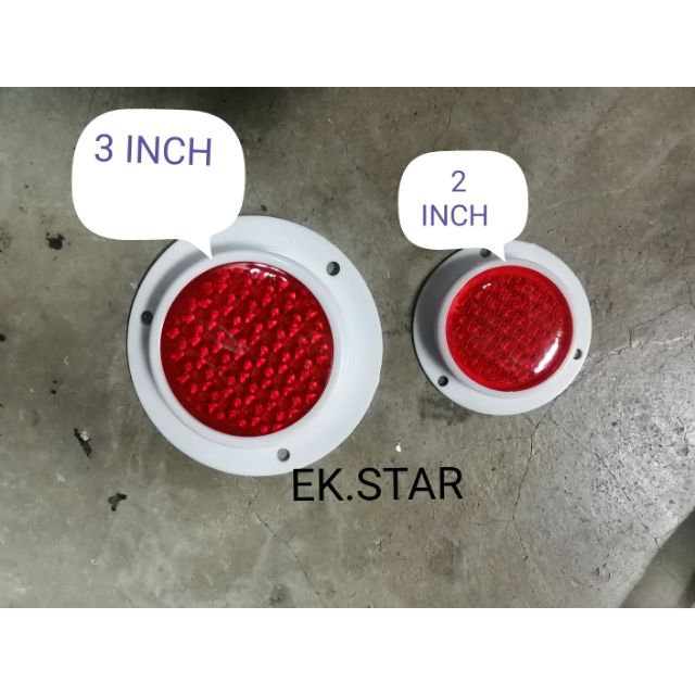 1SET 2PC RED STONE LORRY TRUCK REFLECTOR 2 INCH AND 3 INCH WARNING ...