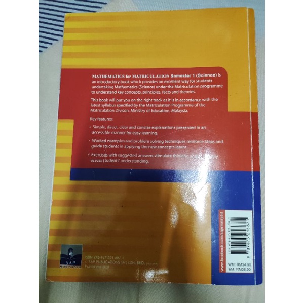 buku Matrikulasi matematik| mathematics matriculation book- buku nota ...
