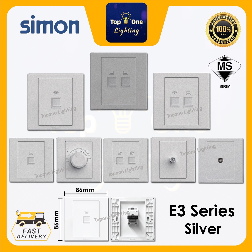 Simon E3 Series Switch / Switches & Socket Outlet (SILVER) | Shopee ...