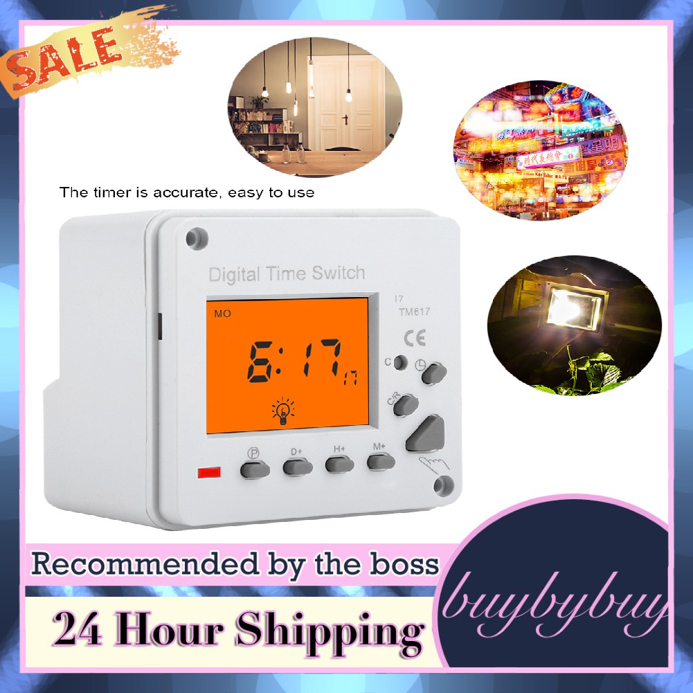 Buybybuy Digital Electric Durable Programmable Smart Control Switch Timer with Backlight Display ...