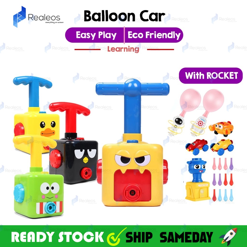 Realeos Inflatable Pump Balloon Powered Cars STEM Kids Science Toy ...