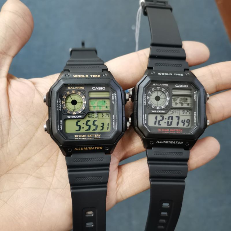 CASIO AE-1200WH WORLD MAP DIGITAL WATCH 10YEARS BATTERY | Shopee Malaysia