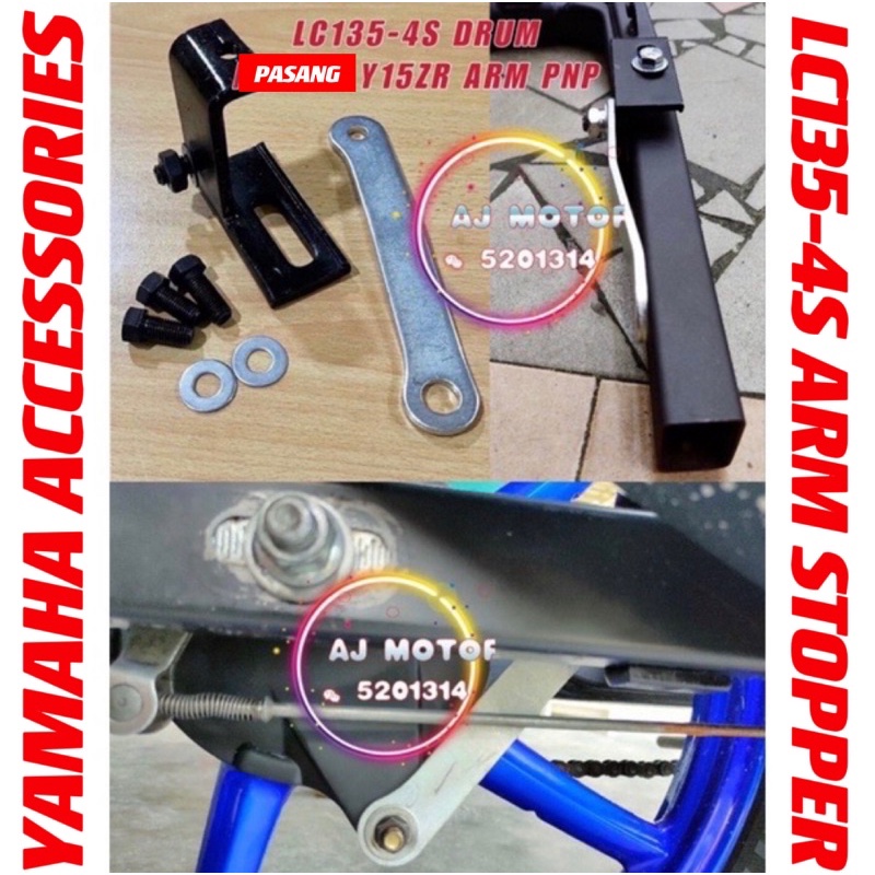 PNP LC135-4S ARM STOPPER PASANG Y15ZR SWING ARM YAMAHA LC LC4S 4-SPEED TAPAK SKRU SCREW BRAKE ...