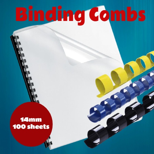 [100pcs] 14mm Quality Binding Comb Ring | A4 Plastic Comb Binding Rings ...