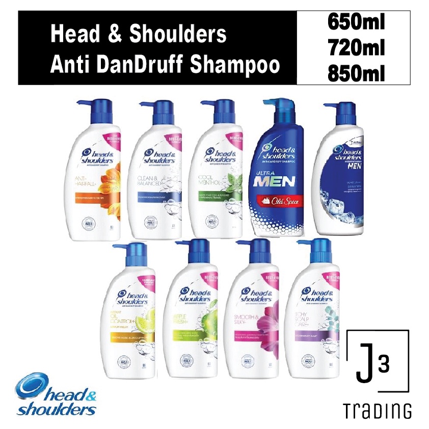 Head & Shoulders Shampoo 480ml / 650ml /720ml / 850ml Cool Menthol ...