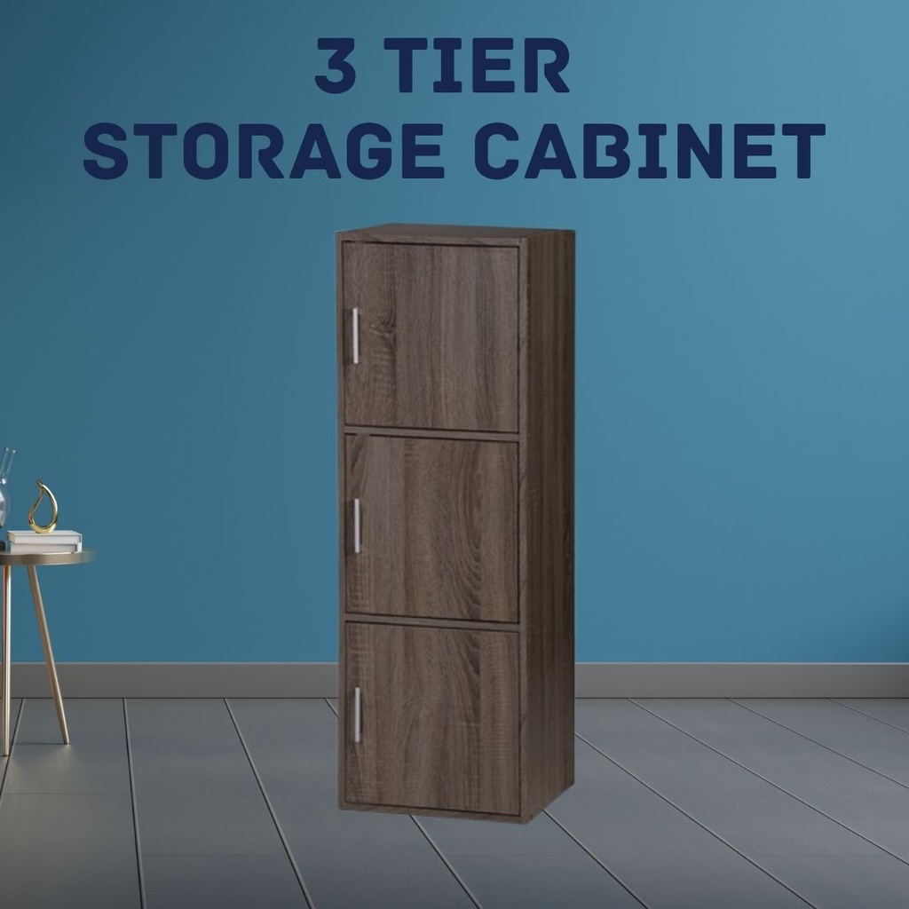 ARTY 3 Tier Multipurpose Utility Rack Shelf with Door Rak Kabinet with ...