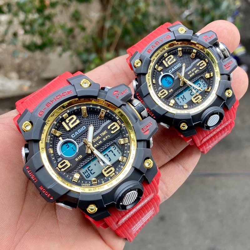 (JAM COUPLE MURAH) Gshock Mudmaster Couple digital analog quartz ...