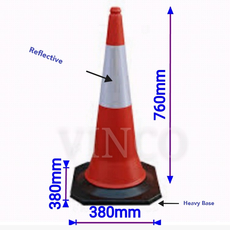10pcs 760MM (30") SAFETY CONE TRAFFIC PVC CONE / KON KESELAMATAN JALAN ...