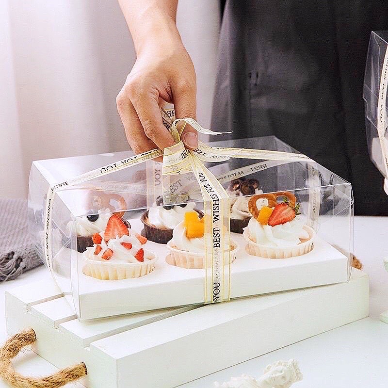 Transparent cupcake box 2/4/6/12 Cavity Cupcake/Muffin Transparent Box ...