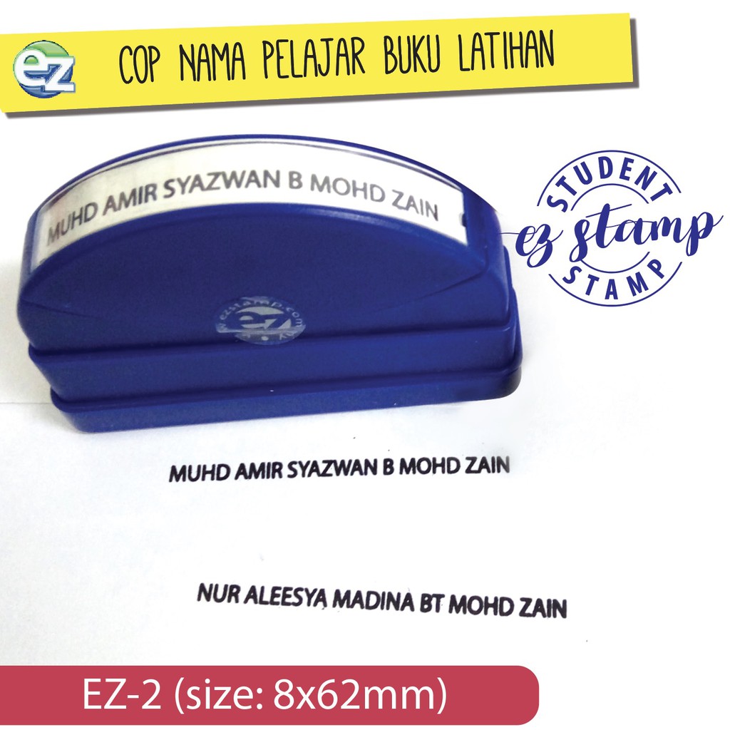 Cop Nama Pelajar Buku Latihan - EZ-2 (Pre-inked Stamp) | Shopee Malaysia
