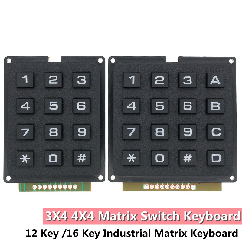 3*4 4*4 Matrix Switch Keyboard Keypad Array Module ABS Plastic Keys 4x4 ...