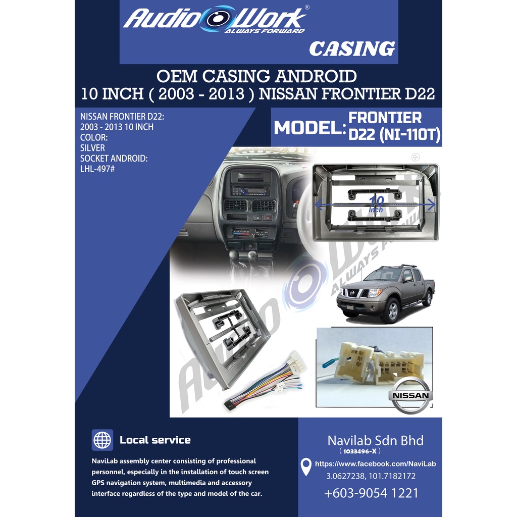 Nissan Frontier D22 2003-2013 10" Android Player Casing (Silver ...