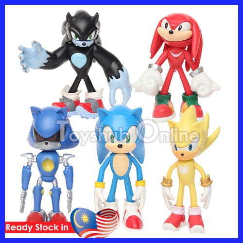 New Big Sonic Figure Cartoon Classic Sonic Super Sonic Knuckles sonic ...