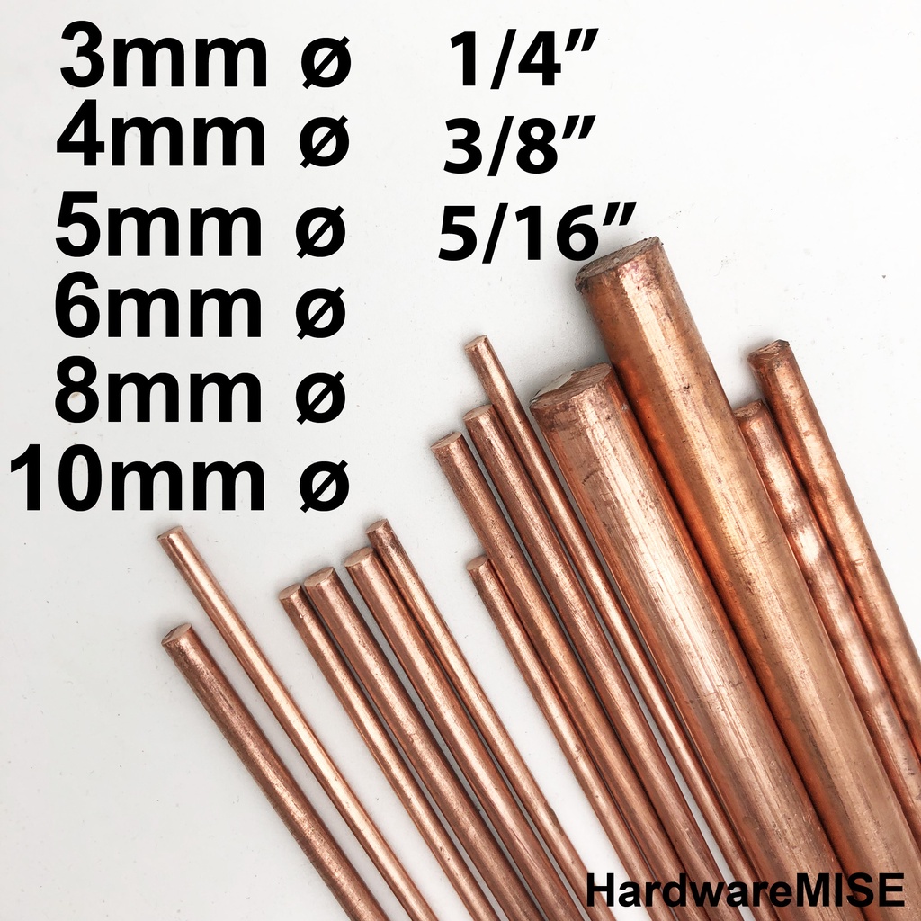 Copper Rod 3mm 4mm 5mm 6mm 8mm 10mm 1/4" 3/8" 5/16" Diameter Malaysia ...