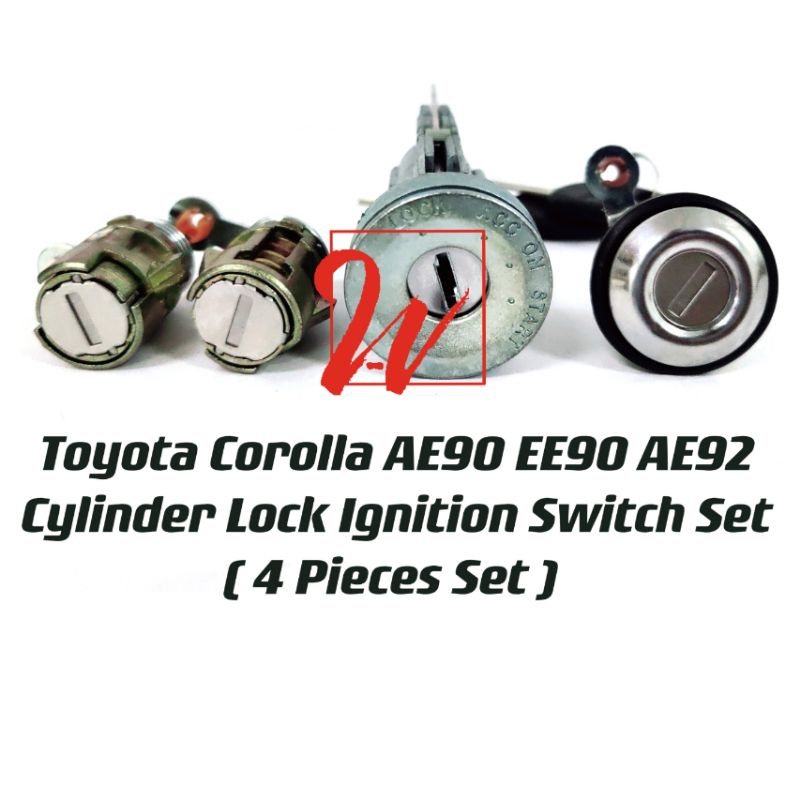 Toyota Corolla AE90 EE90 AE92 Door Cylinder Lock Ignition Start Switch ...