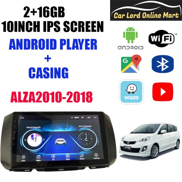 Perodua alza 2010-2018 10 inch ips 2.5d full hd screen android player ...