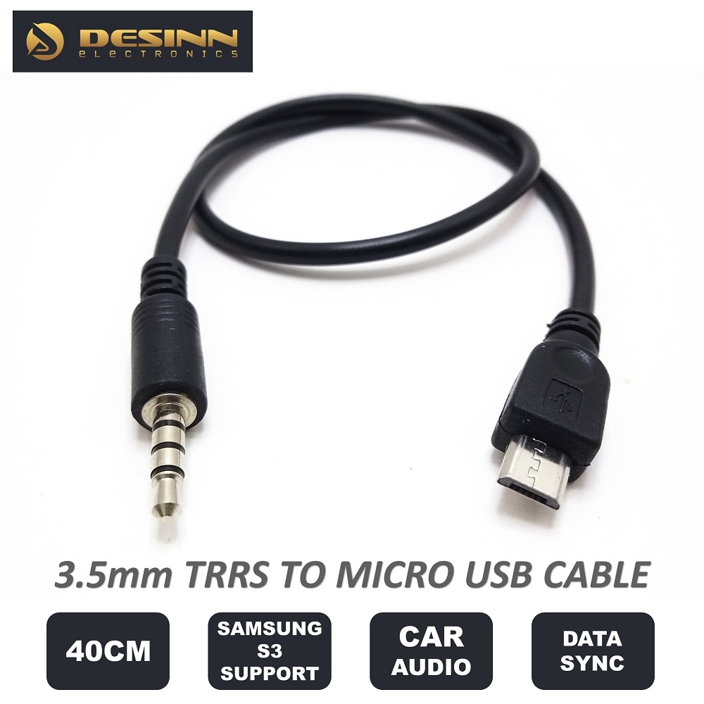 Micro USB to 3.5mm TRRS Audio Output Cable 4 Pole 3.5mm Male to Micro B ...