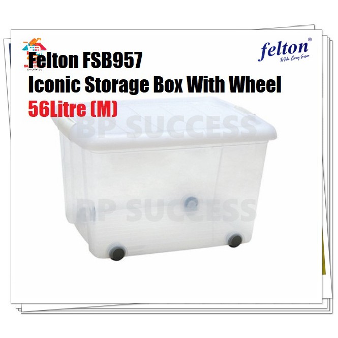 FELTON FSB957 Iconic Storage Box With Wheel 56Litre (M) | Shopee Malaysia