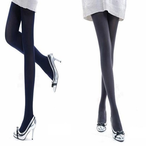 Women Fashion Pure Color 120d Opaque Footed Tights Sexy Pantyhose