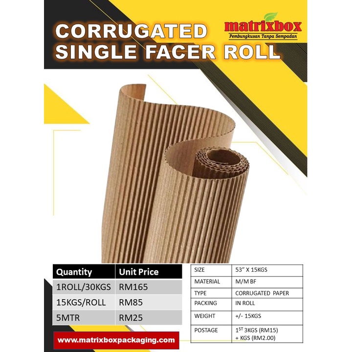 CORRUGATED SINGLE FACER 53" X 5 METER CORRUGATED PAPER ROLL FURNITURES ...