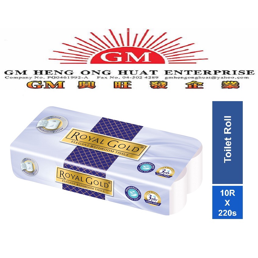 Royal Gold Elegant Toilet Paper 220sheets x10 Rolls | Shopee Malaysia