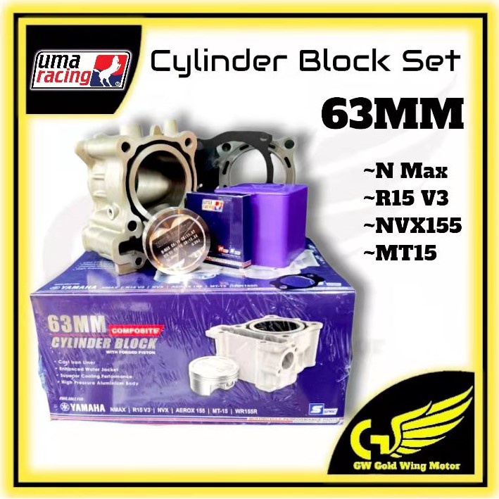 100% ORI UMA RACING YAMAHA Y16ZR Y16 NVX NMAX R15 V3 63MM 63 FORGED ...