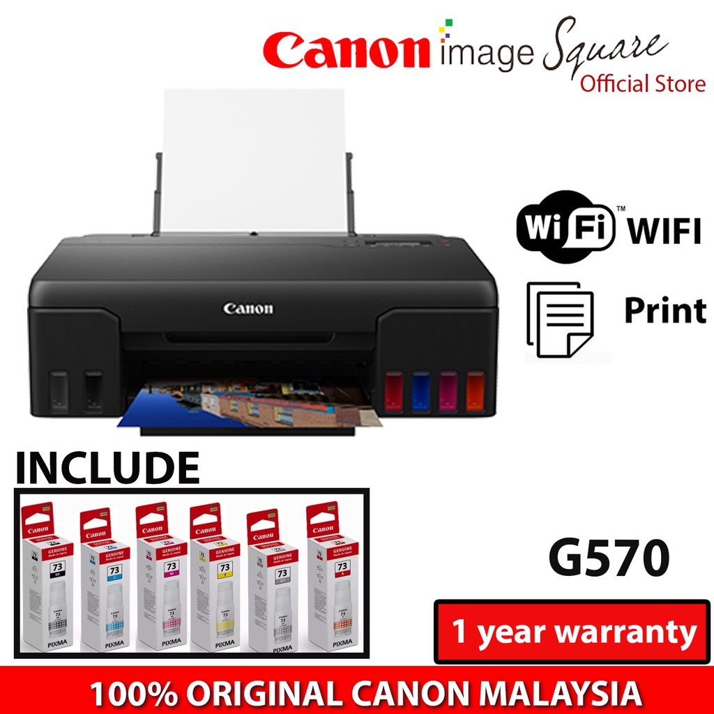 Canon PIXMA G570 Easy Refillable Wireless Single Function Ink Tank for ...