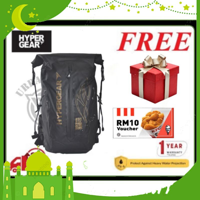 Hypergear Pro Gold 30L WATERPROOF (FAST SLOT ADAPT) Bag Pack/Beg Pack ...
