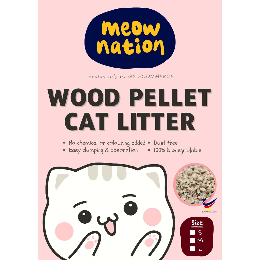 MN15 - Cat Litter Wooden Pellet / Pasir Kuching Meow Nation(15KG ...