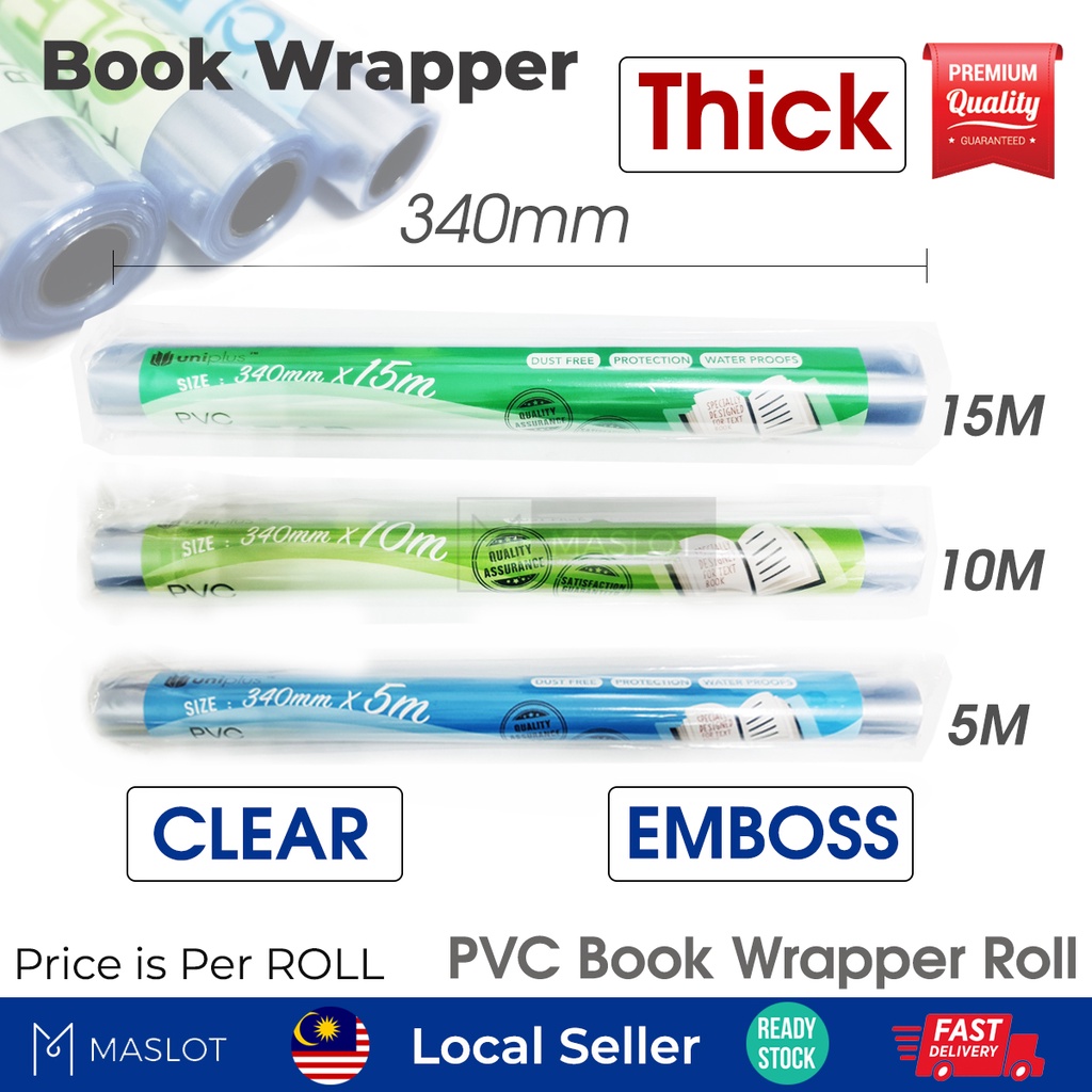 340mm PVC Book Cover Wrapper Roll / Pembalut Buku (Unicorn/Uniplus UBW ...
